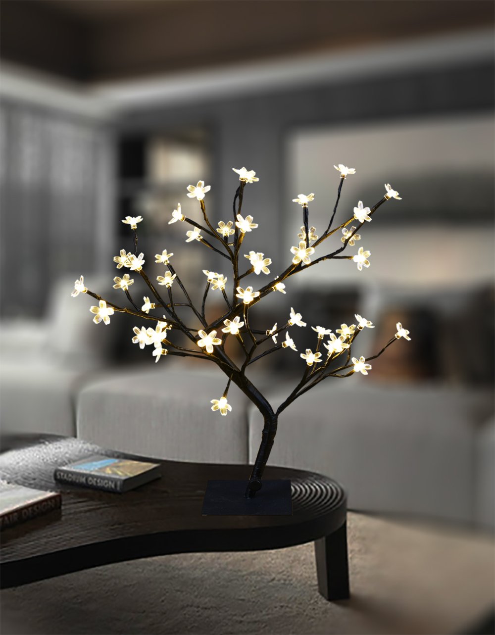 Lightshare 18 Inch Cherry Blossom Bonsai Tree Lamp – I Crave This